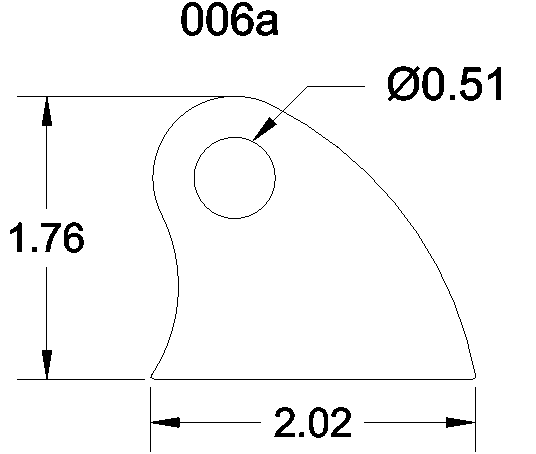 TAB 006a.500 BORE OFFSET HOLE FLAT BOTTOM WIDE RADIUS- 2PK