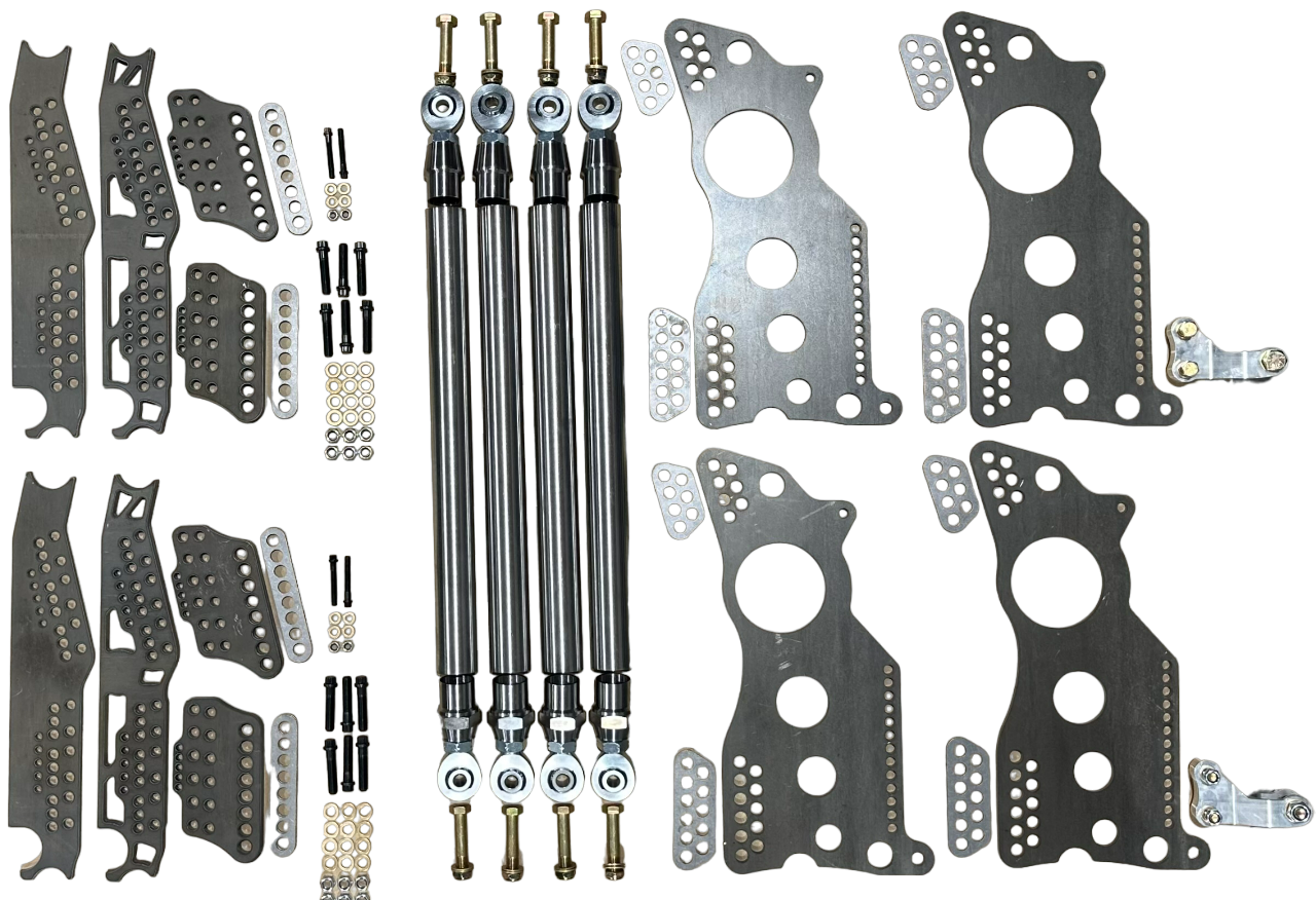 Economy Layered 1/8" Adjustable Chassis 4 Link Bracket Kit